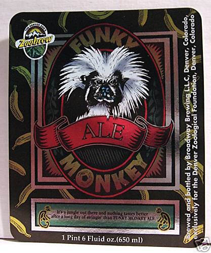 Zoobrew Funky Monkey Ale Beer Bottle Label Denver Co | eBay