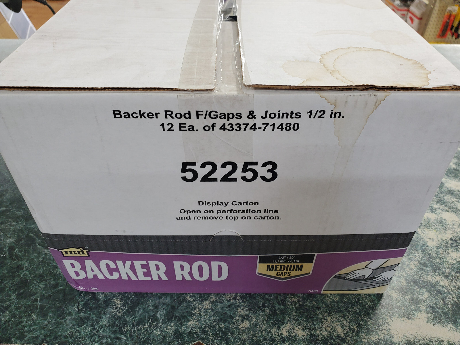 M-D Buildg Driveway Sidewalk Foam Caulk Backer Rod 20ft L x 1/2" Box ...