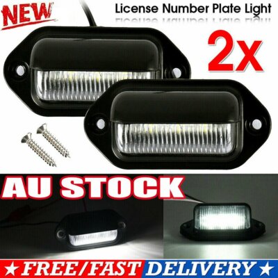 2PCS 6 LED License Number Plate Light Lamps for Truck SUKZTrailer Lorry ...