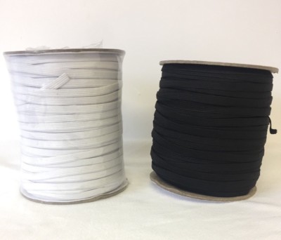 Elastic 7mm ( 1/4" ) - Superior Quality White Black Knitted | eBay