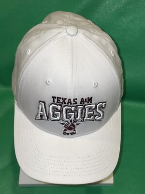 TEXAS A&M AGGIES TEAM Gig’em ADULT EMBROIDERED CAP HAT White Cotton ...