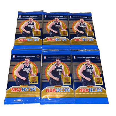 (6) 2024-25 Panini Nba Hoops-5 Card Packs-Factory Sealed | eBay