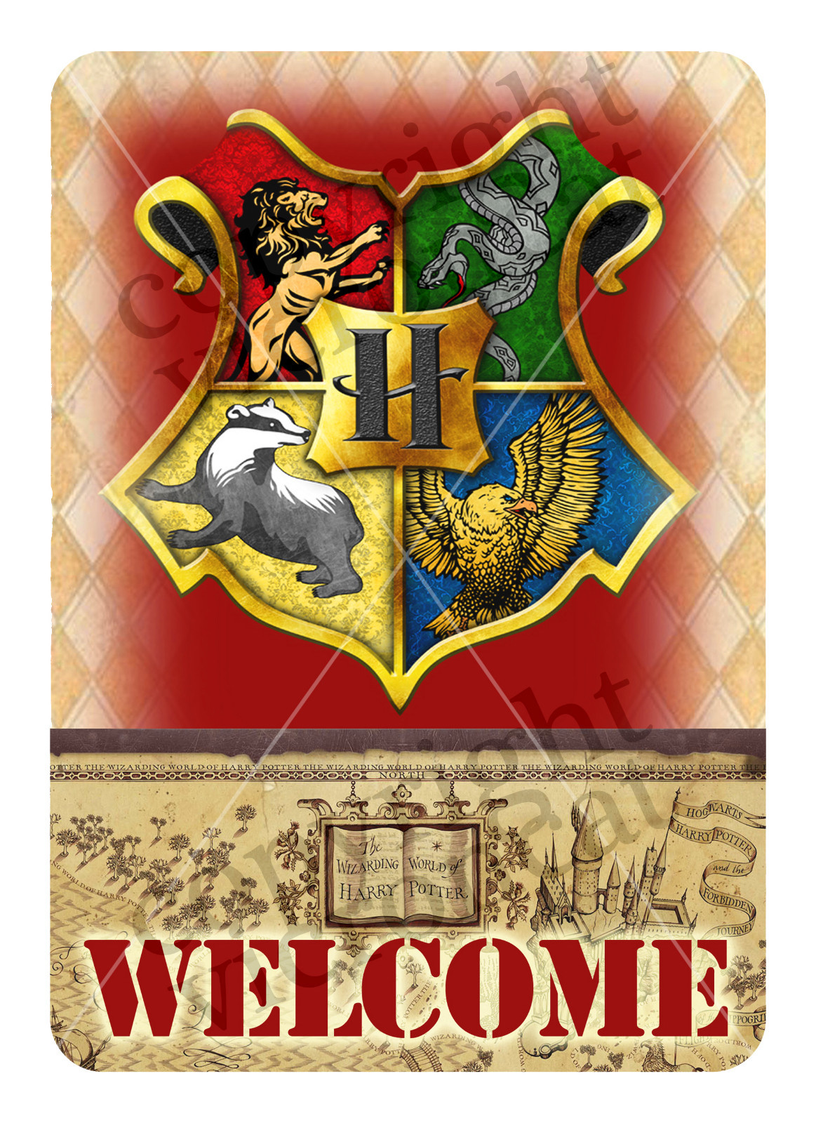 Harry Potter Welcome Sign/Print Party Decoration Unique Design - approx ...