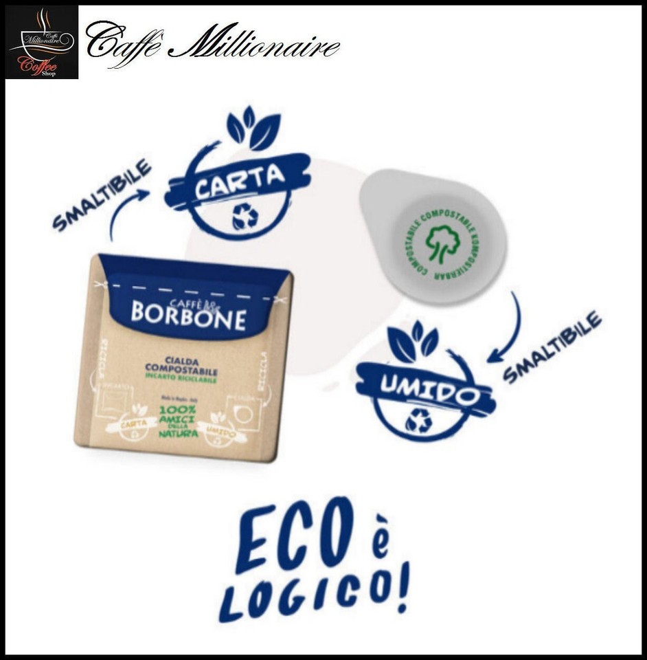 150 Pods Caffè Borbone miscela rossa Filter 44 MM Ese Wrappers Eco 100% ...