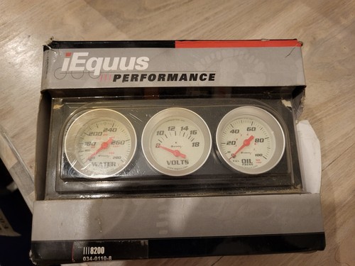 Equus Gauge Set 8200; 8000 Series Water Temp, Volt, Oil Pressure Black ...