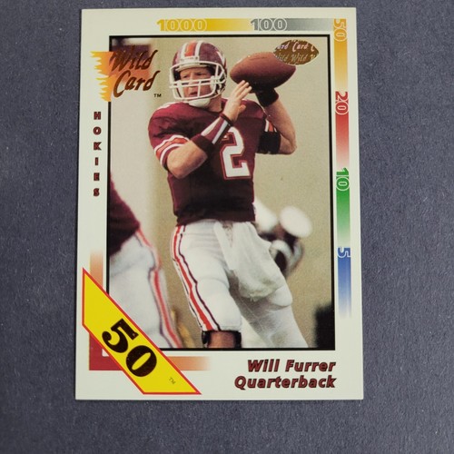 1992 Wild Card AAA Sports Football card P-3 Will Furrer 50 stripe ...
