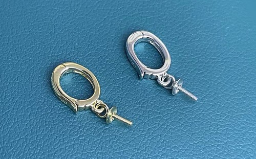 Real 18K Solid Gold Pendant Clasp Connector Cup Bail Pin Finding For ...