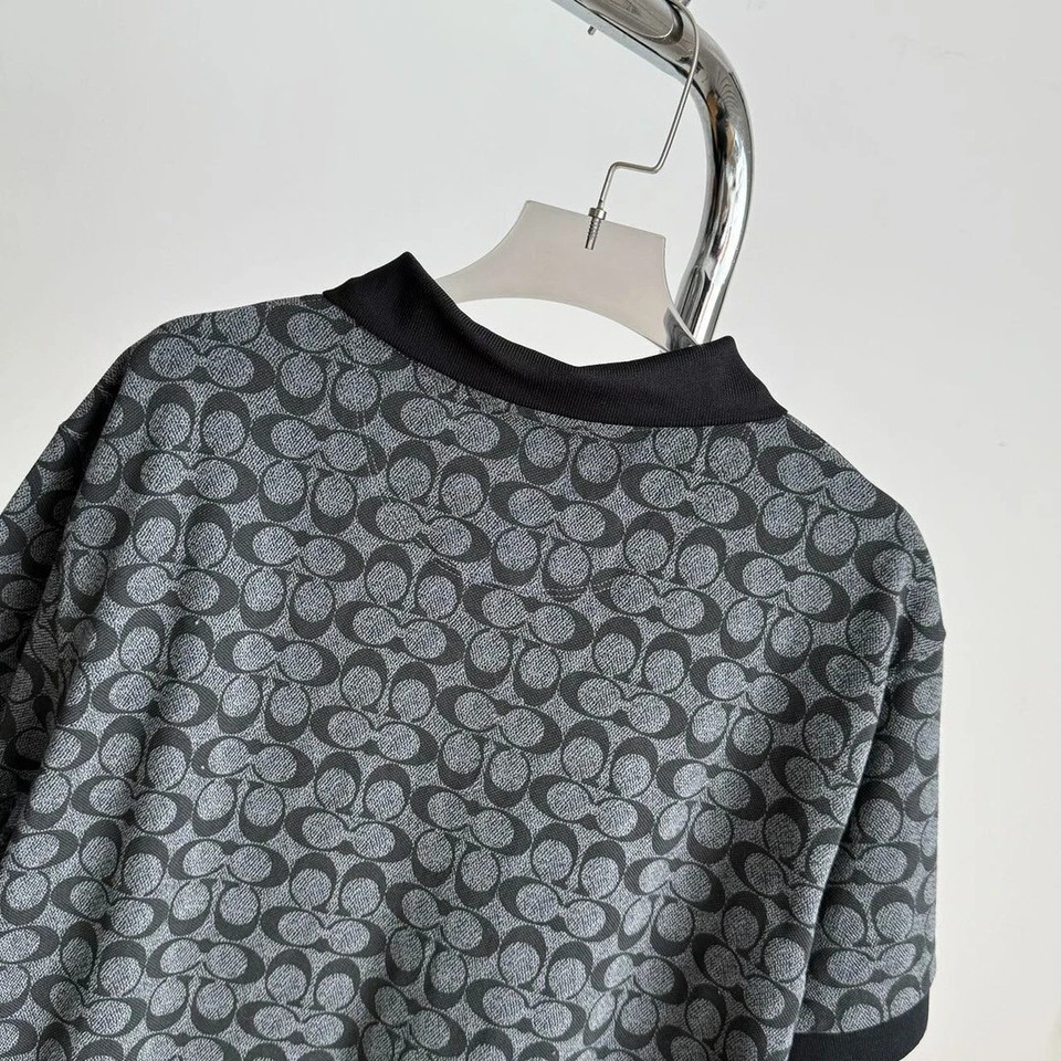 NWT COACH Men's Signature Black Full printed POLO T Shirt | eBay