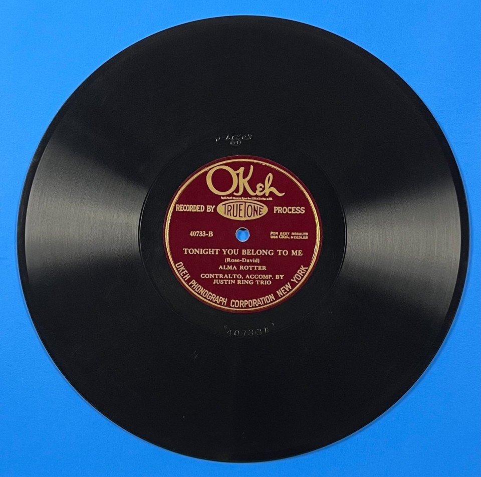 PERSONALITY - Alma Rotter w/ Justin Ring Trio : RAGS - Okeh TrueTone ...