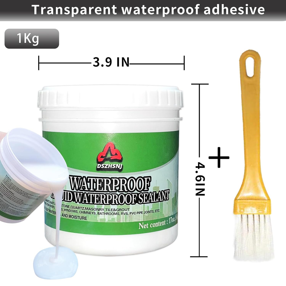 35 Oz(1Kg) Liquid Sealant Invisible Waterproof Agent Transparent ...