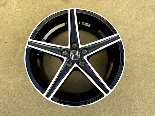 18x8 Sporza Wheels style Topaz with Gloss Black & Machine finish 5x114 ...