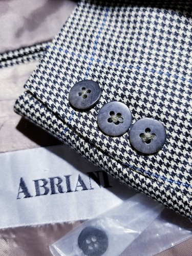 48R Tooth 4-SEASON Silk wool Tweed windowpane Blazer Sport Coat Jacket ...