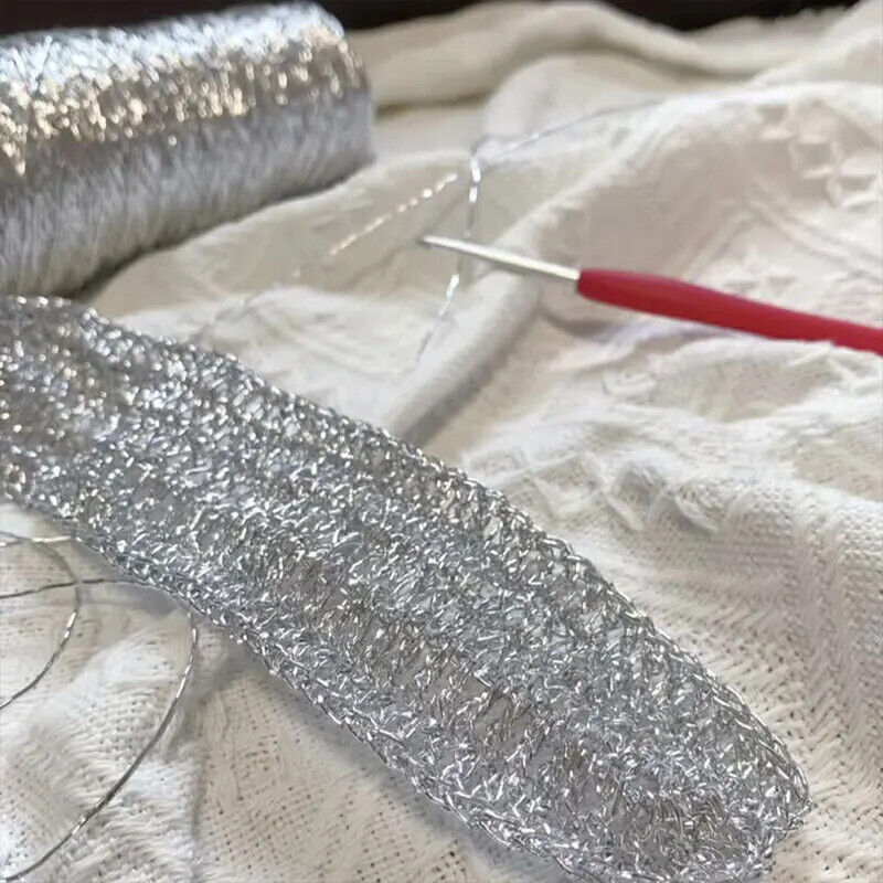 200g Sparkling Metallic Crochet Yarn 1mm Woven Wire Kniting Thread ...