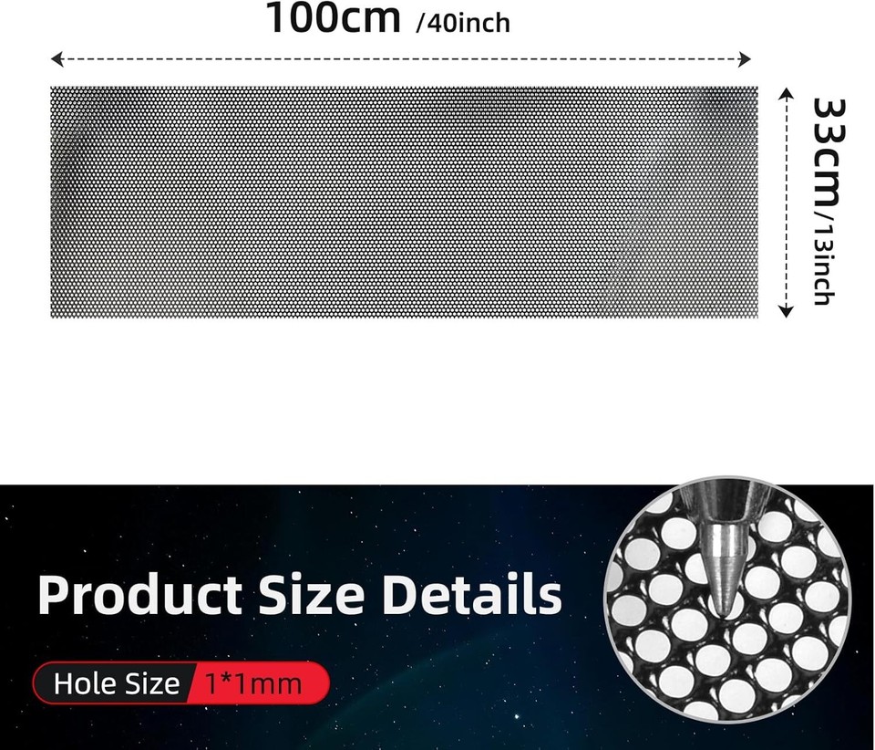 Car Grill Mesh 1mm Hole Heavy-Duty Screen Mesh Roll for Automotive ...