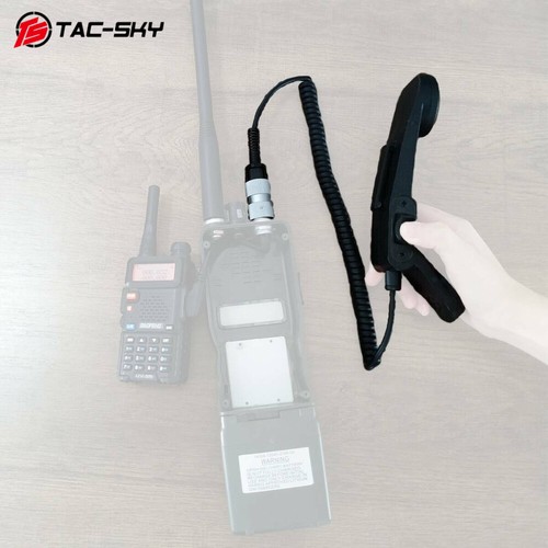 TAC-SKY H250 Portable Handheld Mic 6 Pin PTT Compatible with PRC 152/ ...