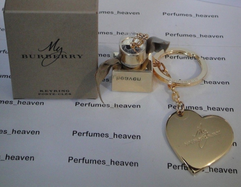 Burberry Heart & Perfume Bottle Key Chain Authentic Key ring with Box ...