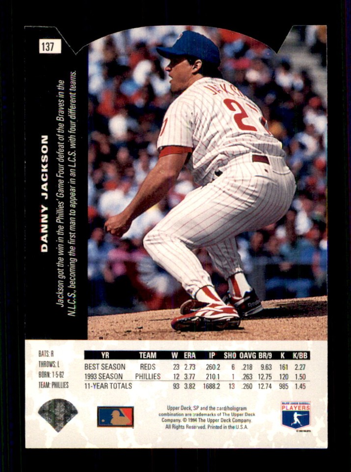 1994 SP: Die Cut #137 Danny Jackson | eBay