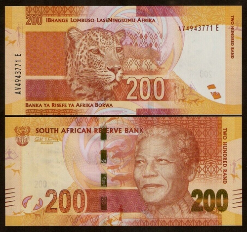 South Africa 200 RAND P-137A 2012 "Noble Nelson Mandela" TIGER UNC ...