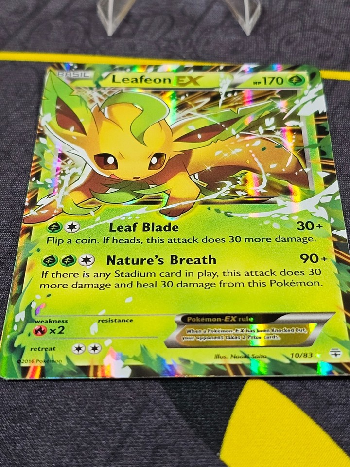 Pokémon TCG Leafeon EX 10/83 XY Generations Full Art Holo Ultra Rare NM ...