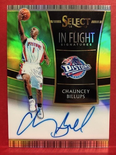2018-19 Select CHAUNCEY BILLUPS In-Flight Signatures Neon Green Prizms ...