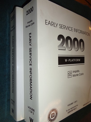 2000 CHEVROLET MONTE CARLO / IMPALA+ EARLY SHOP MANUAL SET ORIGINAL 2 ...