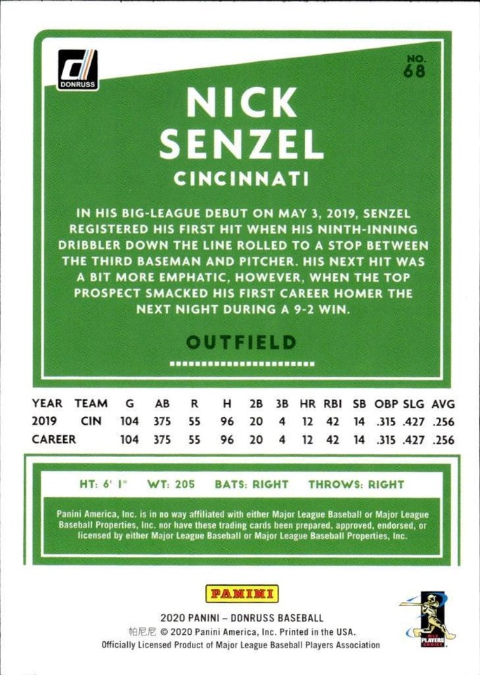 NICK SENZEL CARD #68 50% OFF ENTIRE STORE B21R1S23P24 | eBay