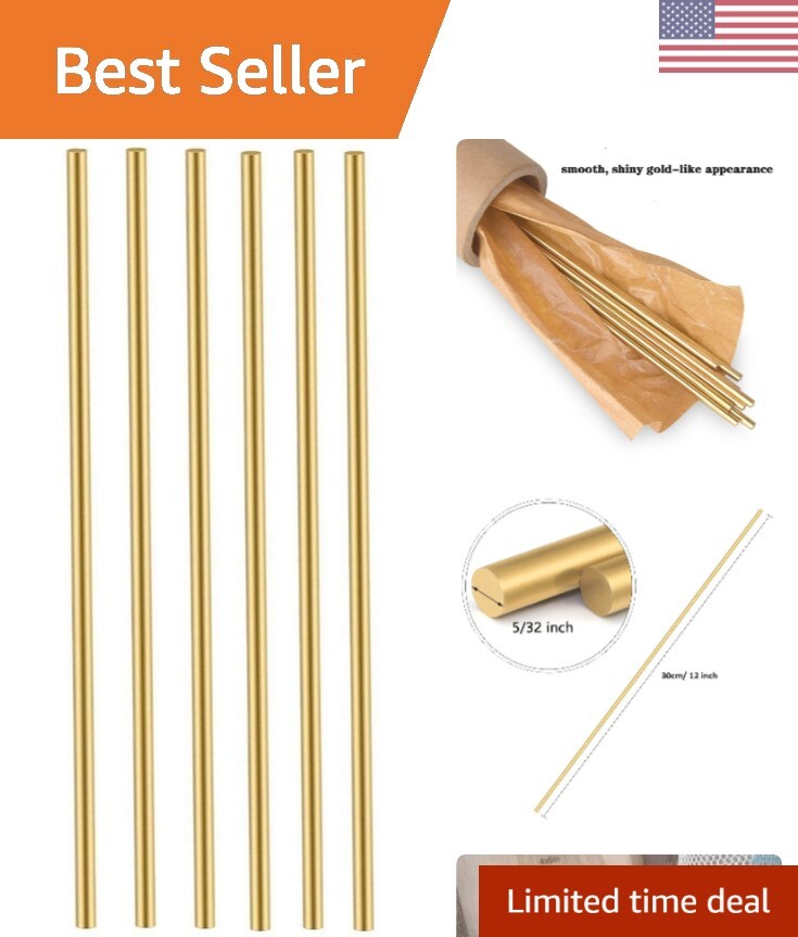 High Strength Brass Rod - 5/32 Inch Diameter, 12 Inch Length - Pack of ...