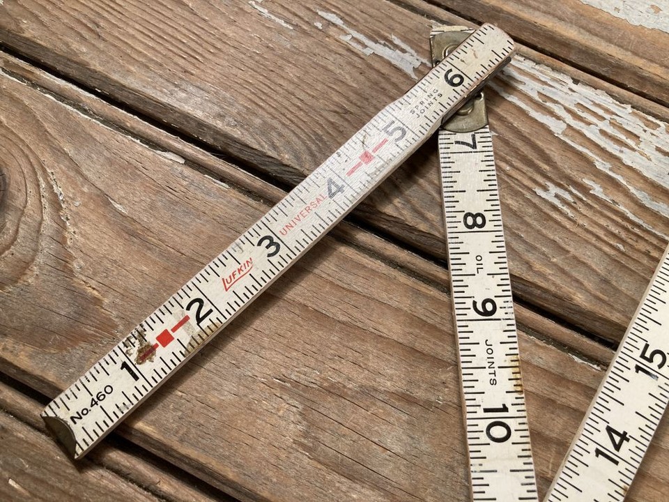 Vintage Lufkin Folding Rule No. 460 6-Ft Ruler Wood Metal Double Sided ...
