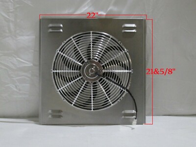 Universal 22 x 22" Radiator Fan Shroud and 16" Chrome Plastic Fan ...