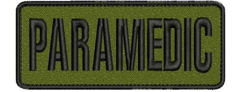 Paramedic embroidery patches 2x5 hook on back black letters | eBay