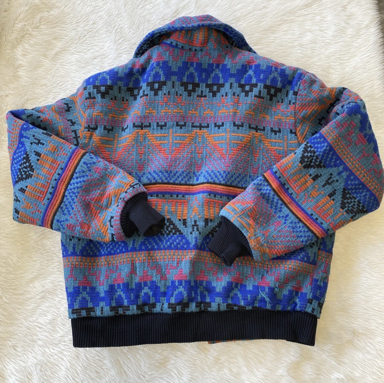 RARE COLOR DAVID JAMES AZTEC PATTERN JACKET - Gem