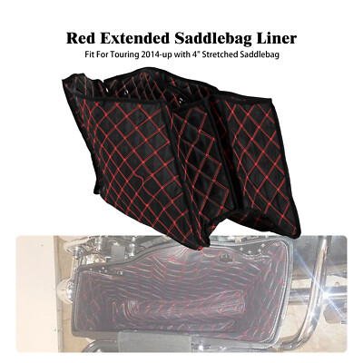 4" Extended Saddlebag Bag Inserts w/ Red Line For Harley Electra Road ...