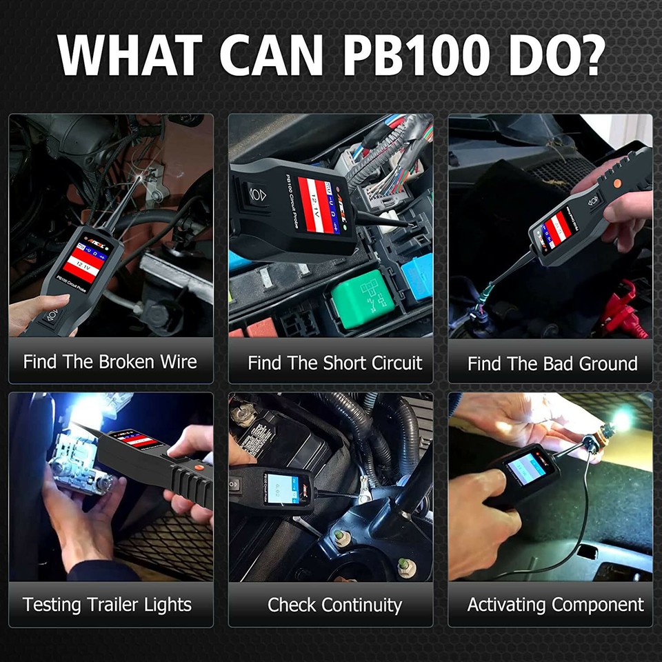 ANCEL PB100 Electrical Circuit Tester Multimeter Probe 12V 24V Voltage ...