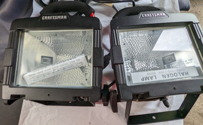 NEW CRAFTSMAN Halogen Work Lamp Twin Head Model 73925 500W heavy Duty ...