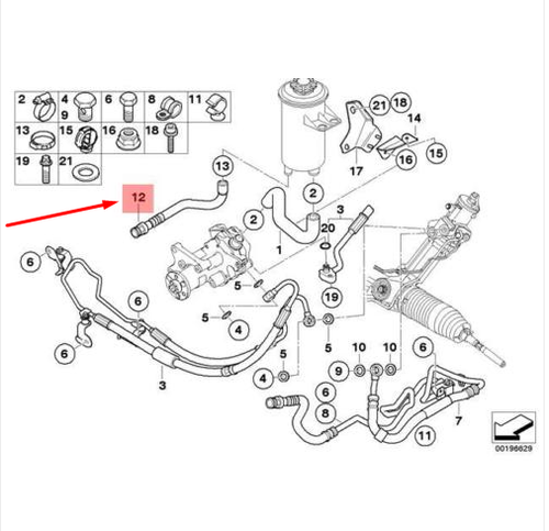NEW BMW X5 E70 POWER STEERING RADIATOR RETURN HOSE 32416795669 6795669 ...