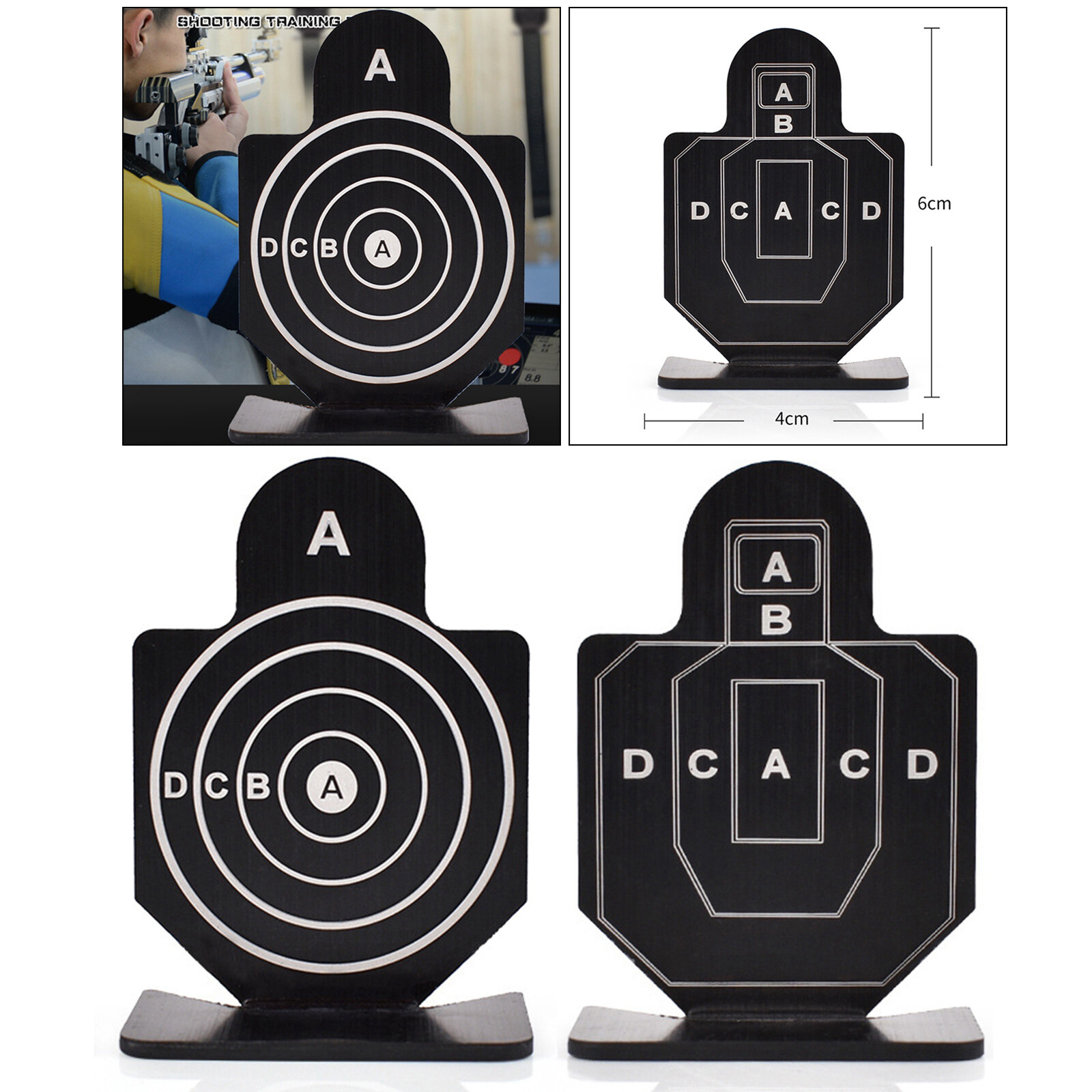 4Pcs Tactical Shooting Target Hand Gun Aim Practice BB Pellet Durable ...