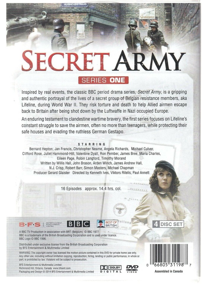 SECRET ARMY: Series 1 (DVD 2014 4-Disc Set) BBC PERIOD DRAMA (A1 ...