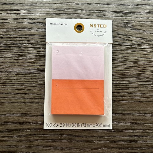 NOTED by Post-It Mini List Notes 100 Ct Pink Orange LOT OF 6 | eBay