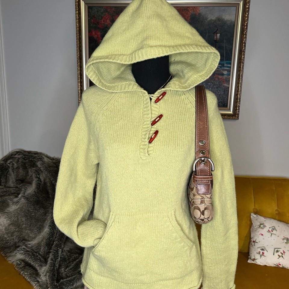 Vintage Banana Republic 100% Wool Light Green Toggle Button Sweater ...
