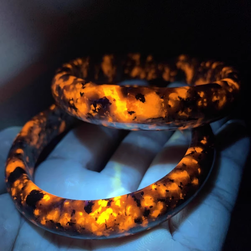 Yooperlite Stone Bracelet Flame Crystal Bangle UV Reactive Halloween ...