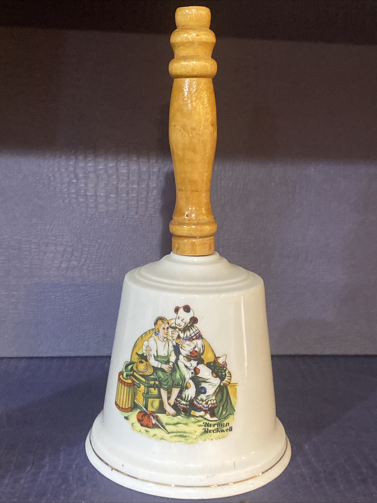Vintage Bell Norman Rockwell Circus Clown with Boy Wooden Handle 1970's ...