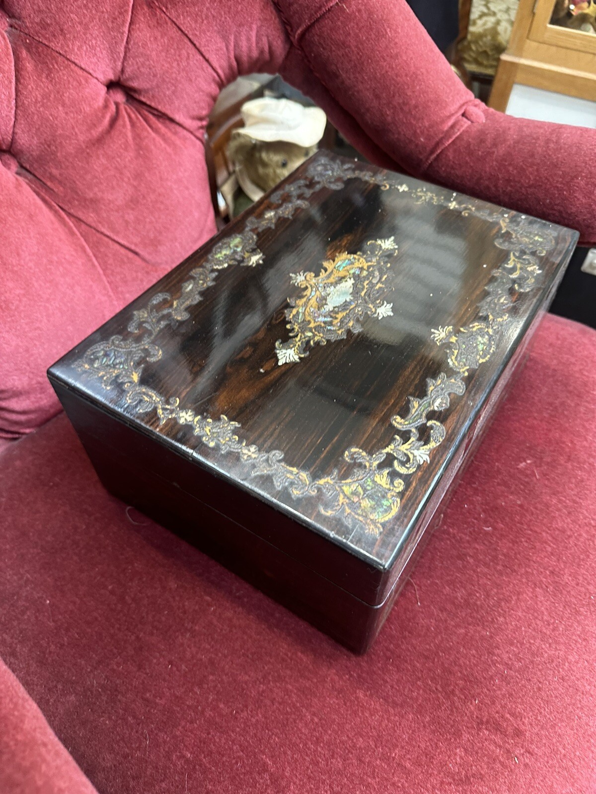 Antique Victorian Coromandel Sewing Box | eBay