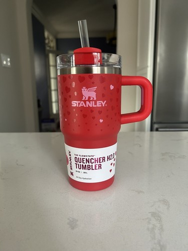 Stanley Cup RED Valentine’s 2025 Ruby Hearts 20 oz Tumbler Inhand Free ...
