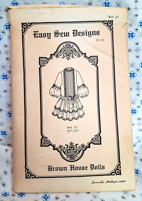 1984 Easy Sew Designs Brown House Dolls Pattern BHD 37 Dress 20" to 21 ...