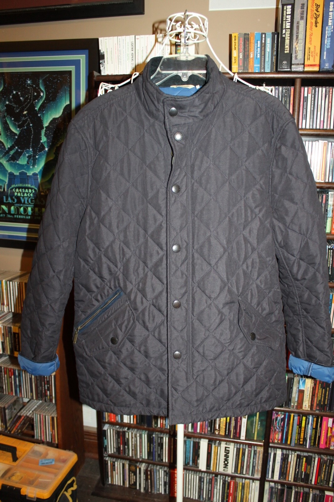 Barbour Black Quilted Barn Field Jacket Coat Mens L … - Gem