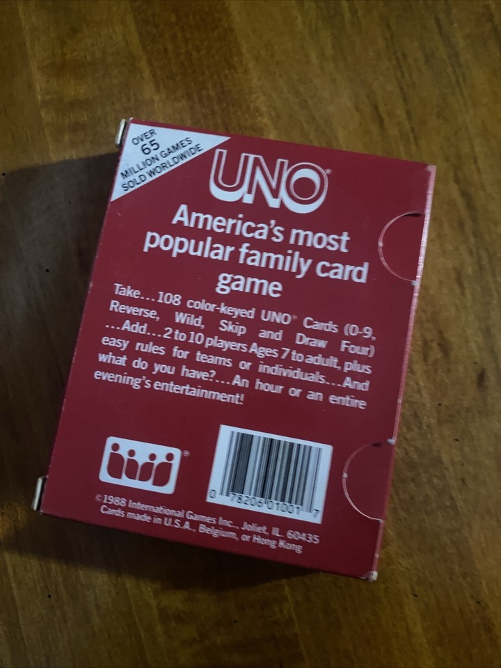 Vintage UNO Game from 1988 with Instructions | eBay