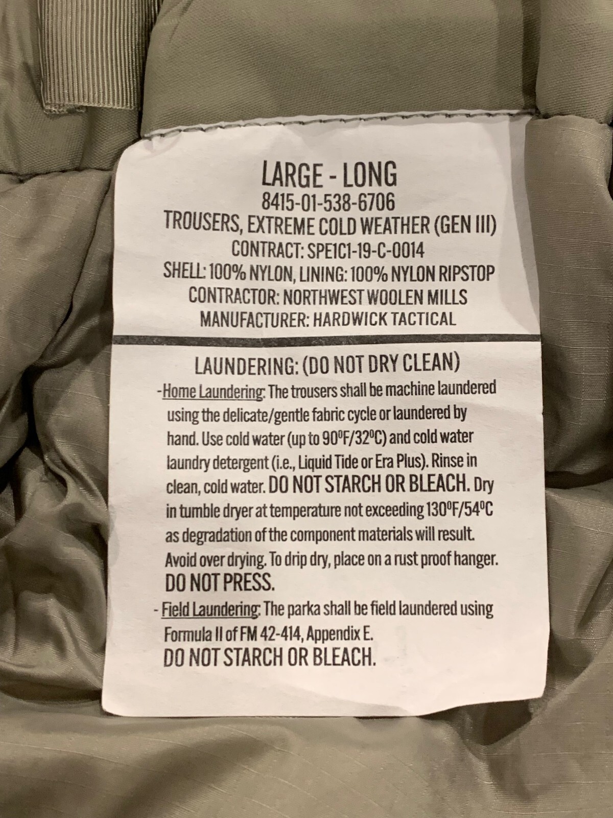 NOS GEN III ECWCS Level 7 Pants Trousers, US Army, I-63 | eBay