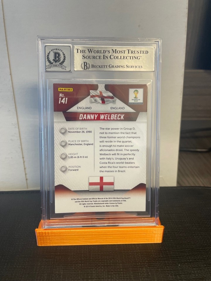2014 PANINI PRIZM WORLD CUP - DANNY WELBECK - SIGNED BECKETT AUTO 10 ...