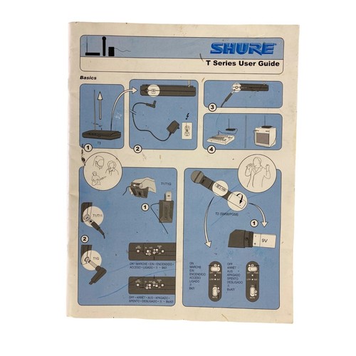 Shure T Series User Guide - covers Shure T1/T1G T2 (SM58/PG58) and T3 Receiver | eBay