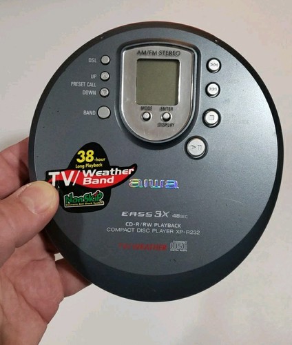 Aiwa EASS 3X Portable CD-R/RW Playback CD Player Silver Red (Small ...